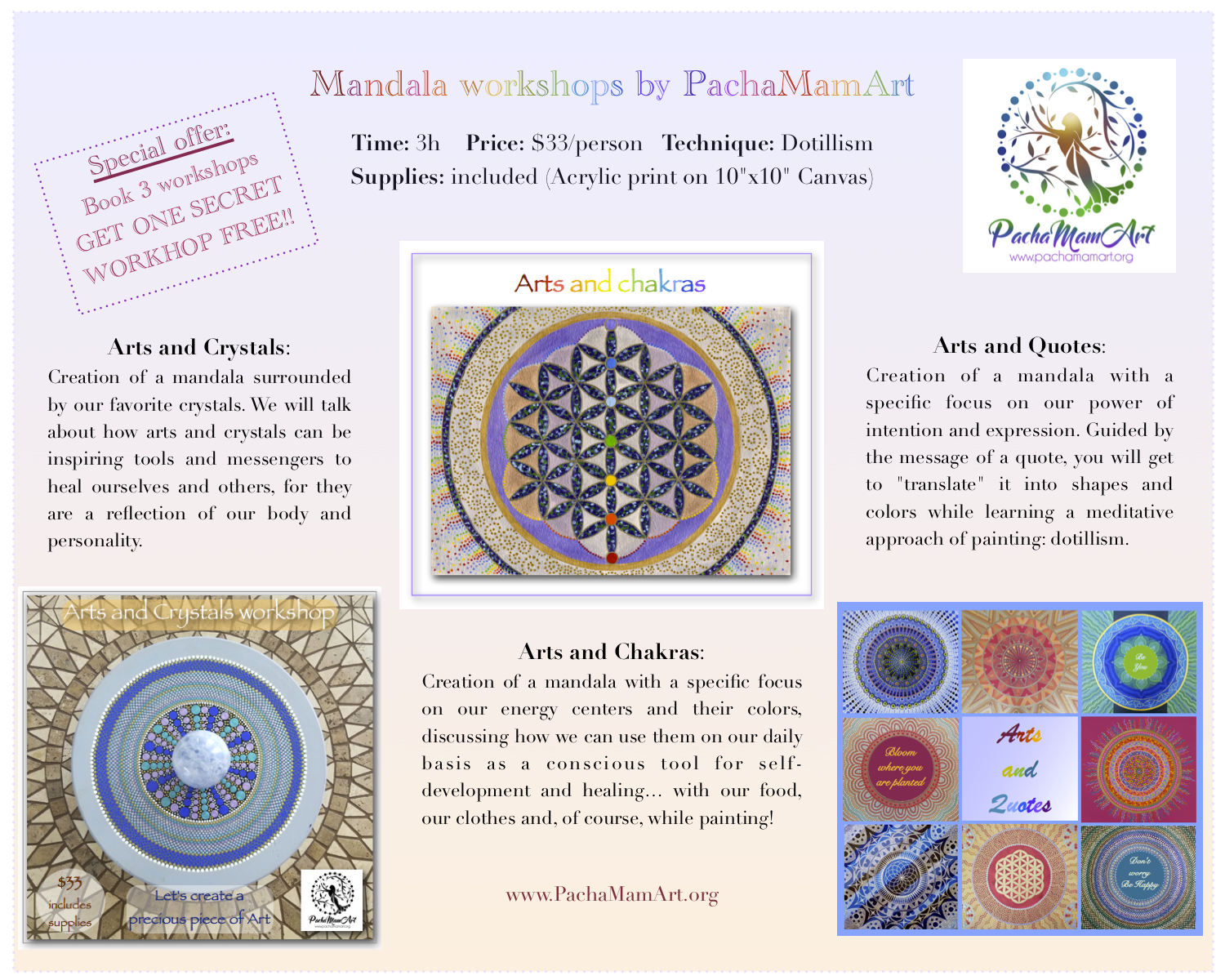 Workshops PachaMamArt PROMO 2 B3G1 – PachaMamArt